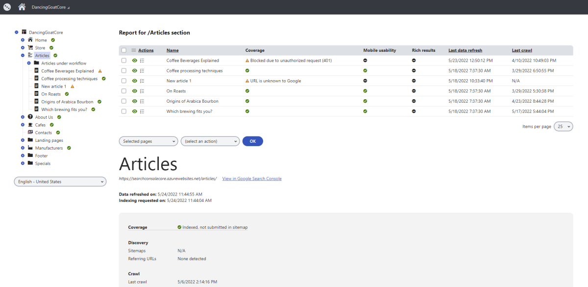 Improving your search results with the Google Search Console integration