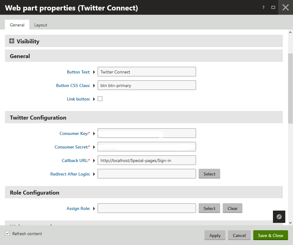 Twitter oAuth Connect Twitter oAuth Connect